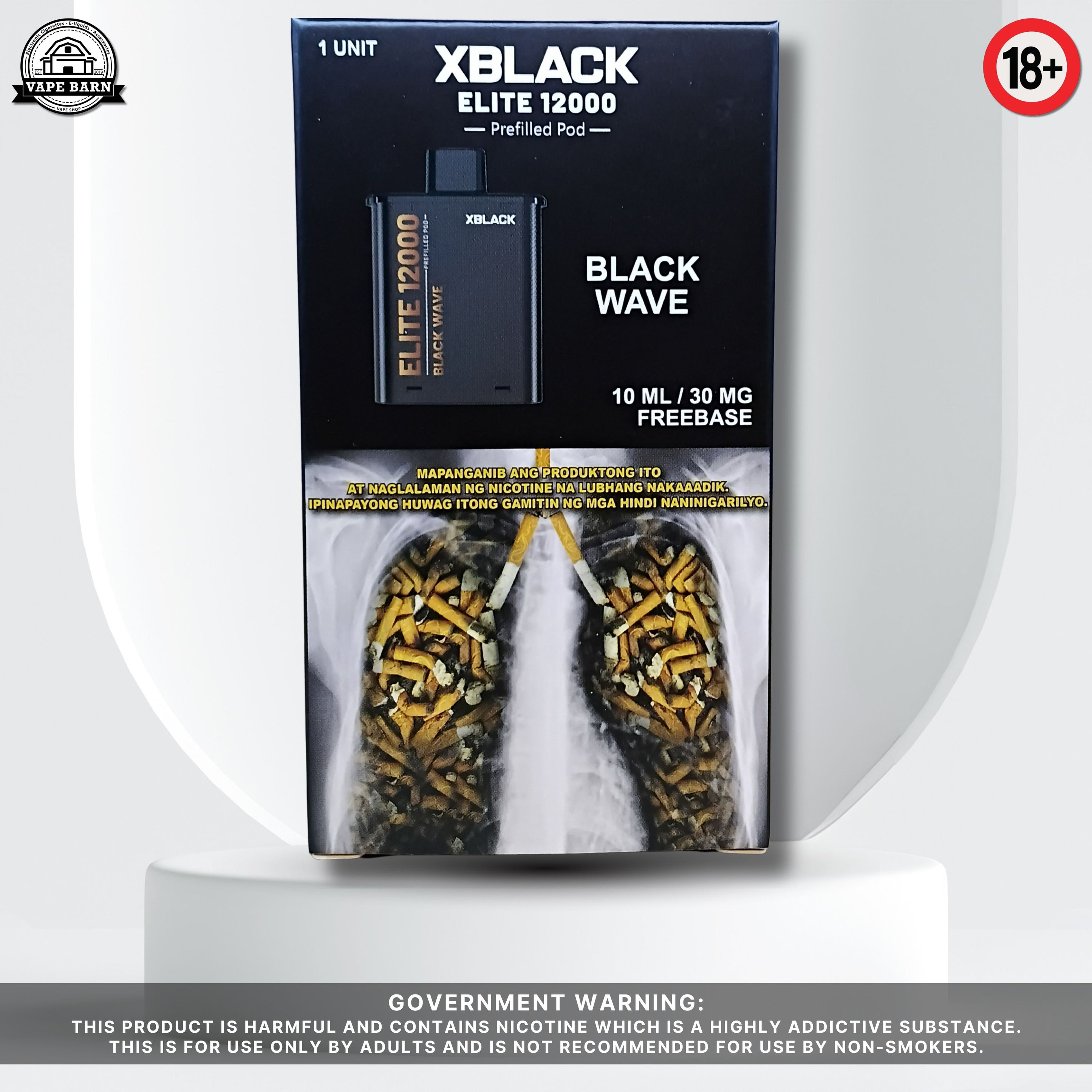 XBLACK ELITE V2 (Prefilled Pod) 3% – VAPE BARN PH