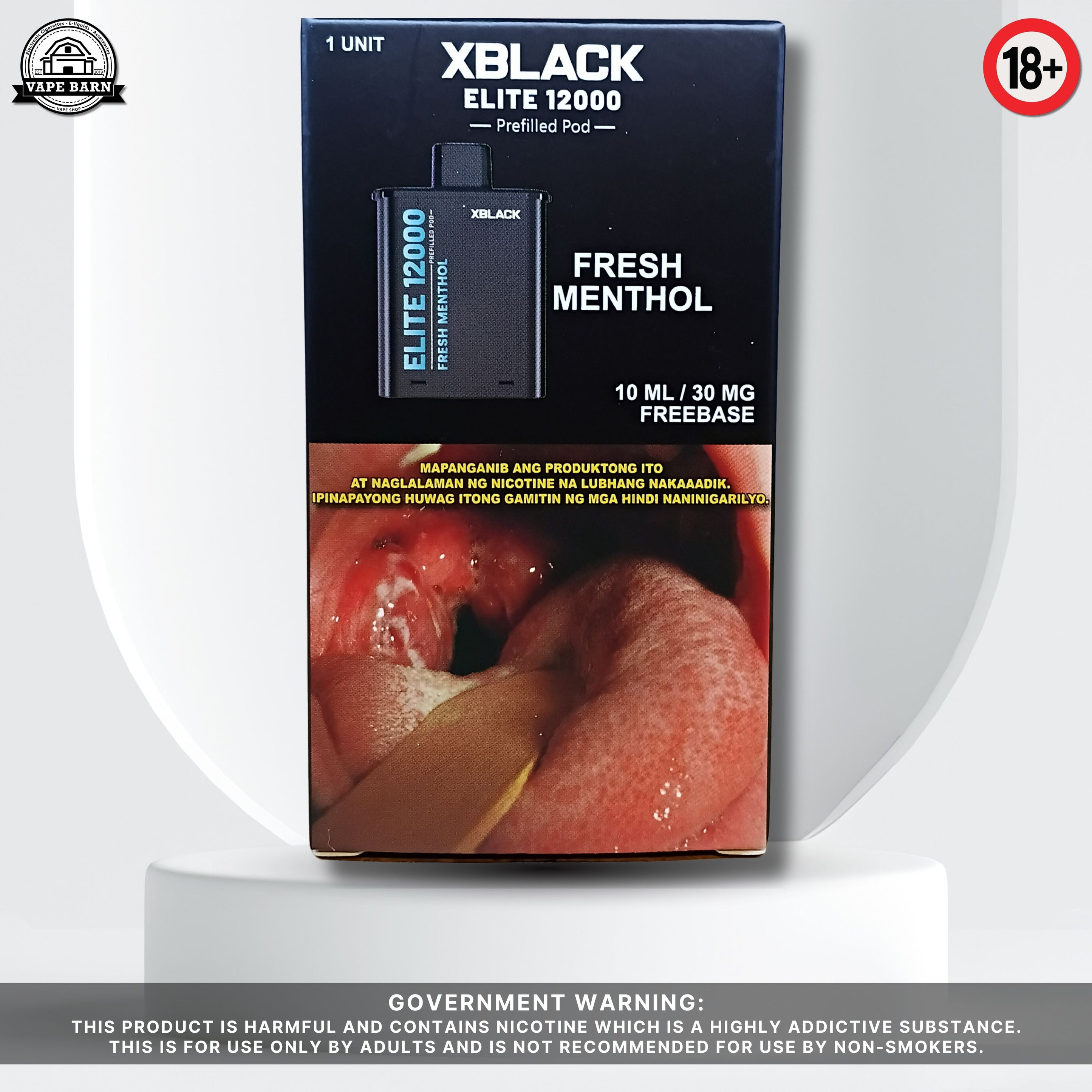 XBLACK ELITE V2 (Prefilled Pod) 3% – VAPE BARN PH