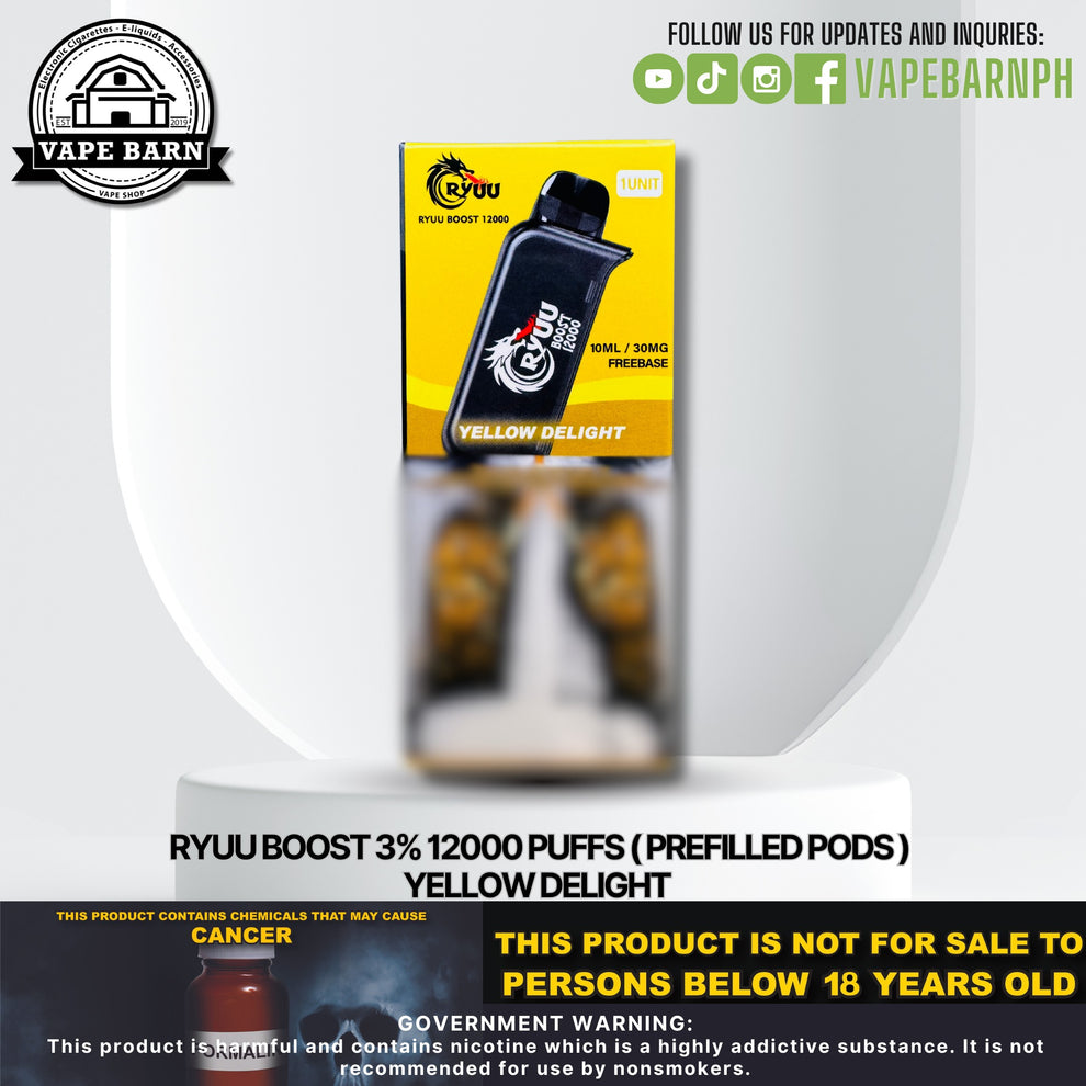 Ryuu Boost 3% 12000 Puffs ( Prefilled Pods ) – VAPE BARN PH