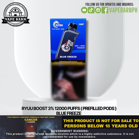 Ryuu Boost 3% 12000 Puffs ( Prefilled Pods ) – VAPE BARN PH