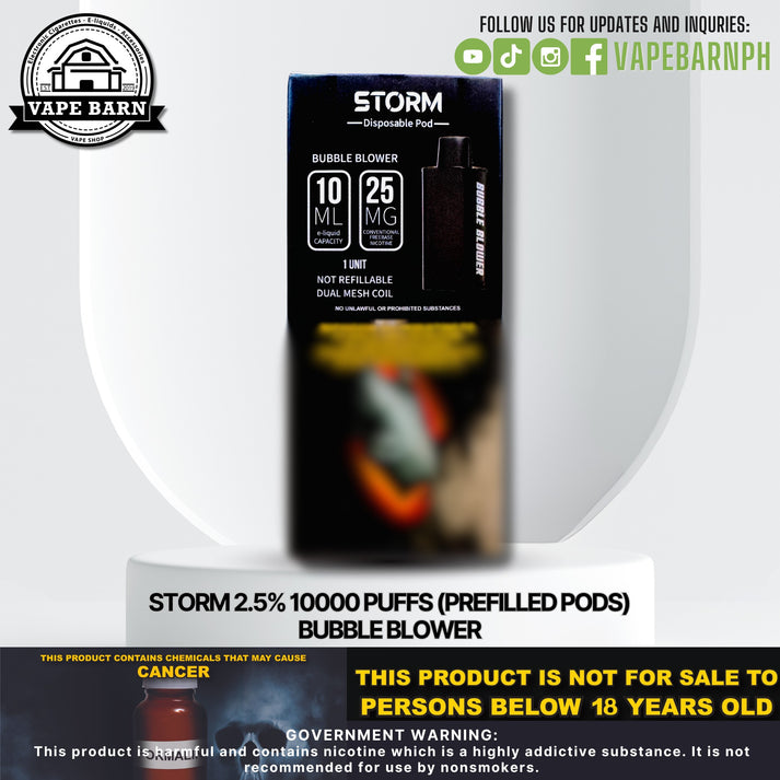 Storm 2.5% 10000 Puffs (Prefilled Pods) – VAPE BARN PH