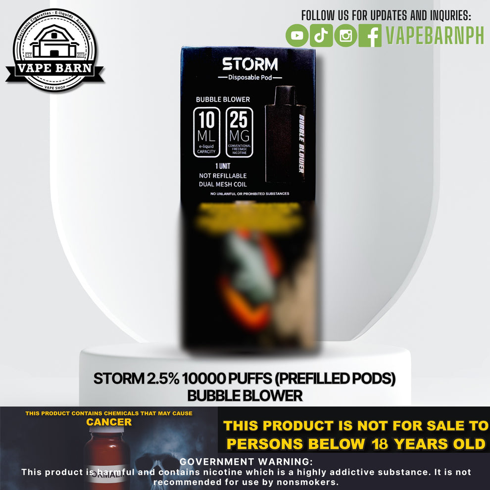 Storm 2.5% 10000 Puffs (Prefilled Pods) – VAPE BARN PH